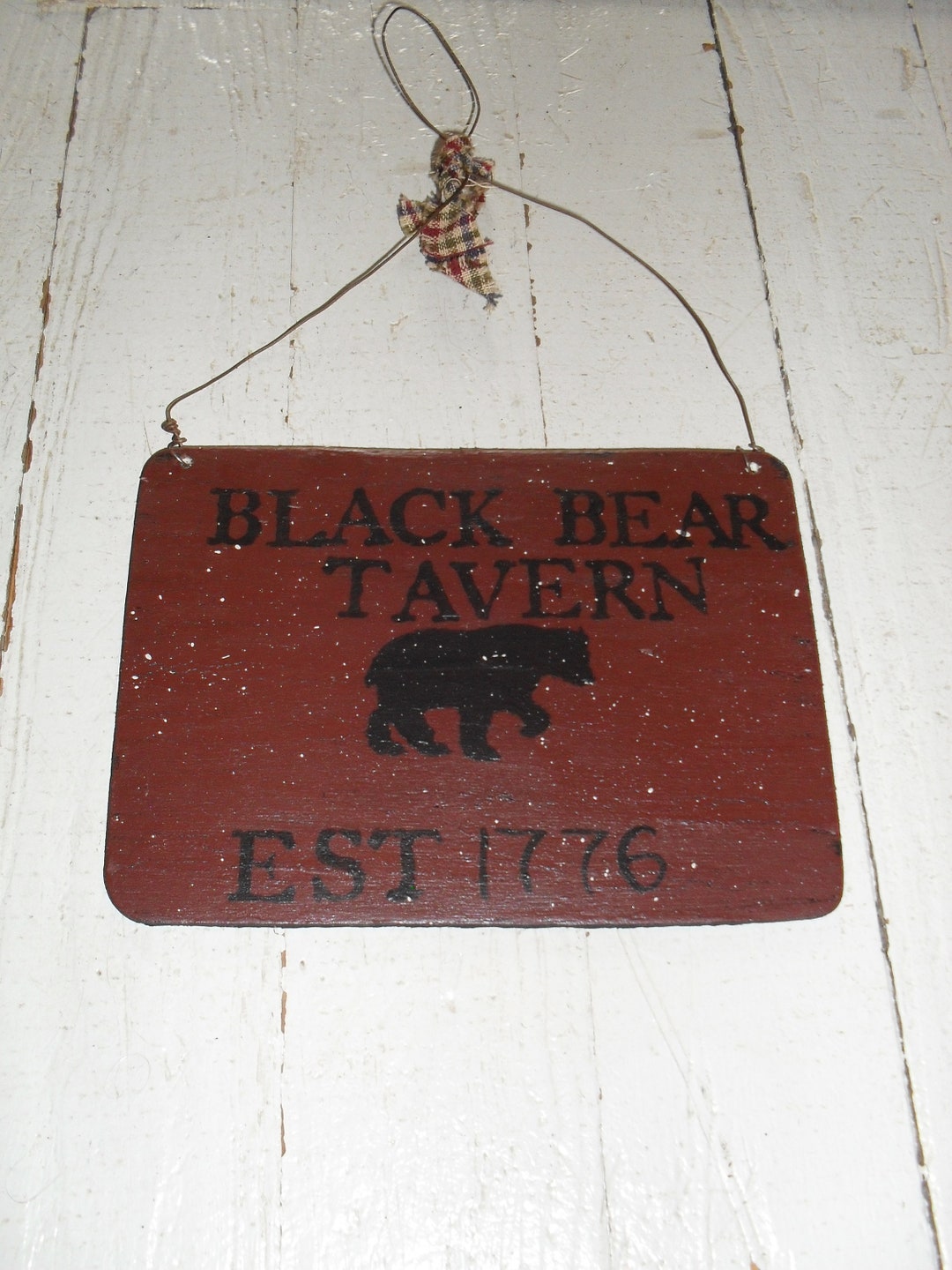 New Handmade Primitive Style Bear Wall Sign - Etsy