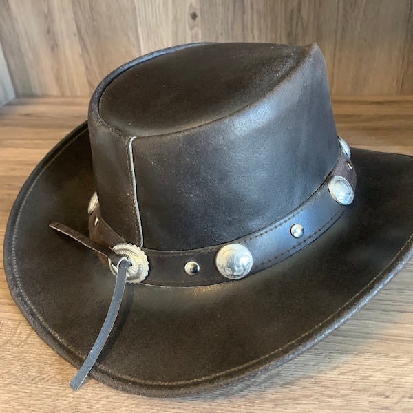 Leather American Cowboy Hat - Etsy