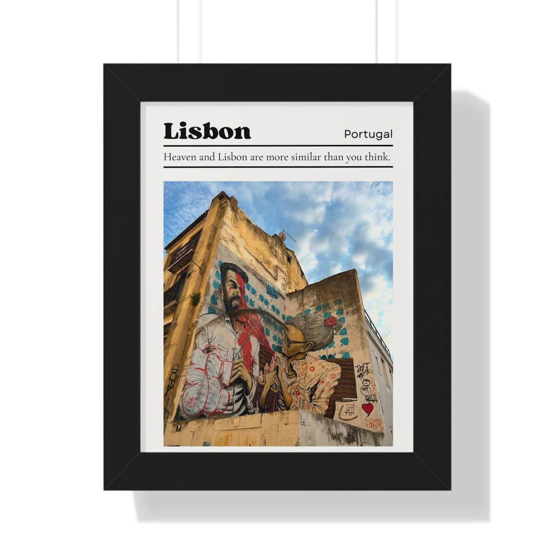 Lisbon Framed Vertical Poster Urban Art Decor, Travel Wall Art, Home ...