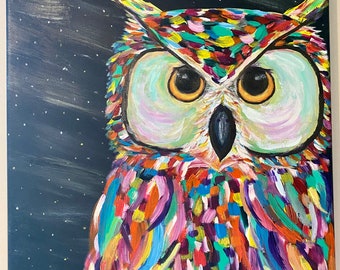 Owl Canvas Wall Art | Etsy