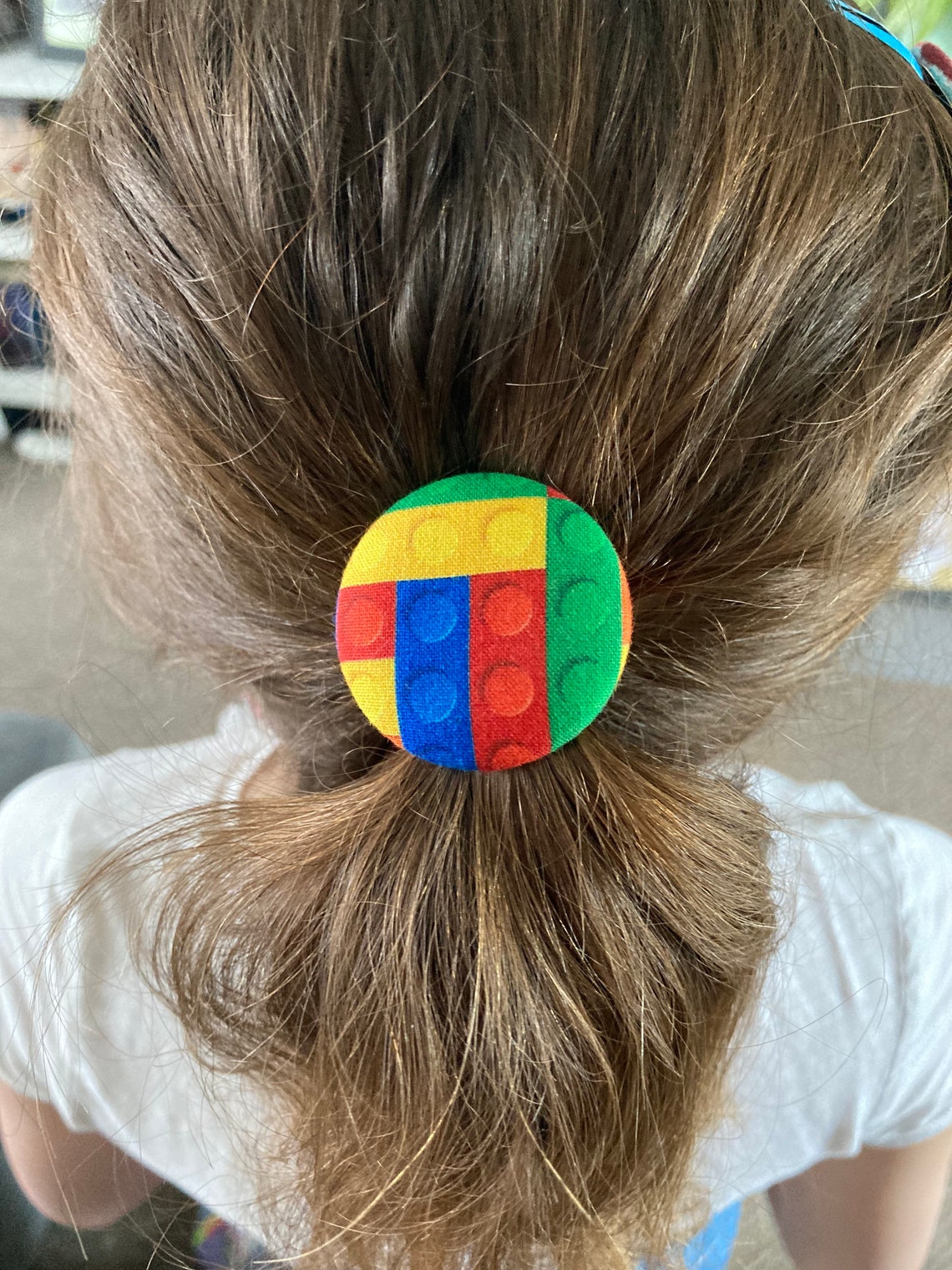 Lego Style Bricks Hair Bobbles, Hair Clips, Ponytail, Hair Elastic ...