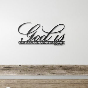 Bible Verse Metal Wall Sign-minimalist Home Decor-god Is-religious ...