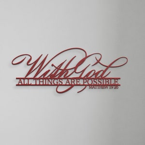 Minimalist Bibleverse Metal Art Sign-with God-home Wall Decor Religious ...