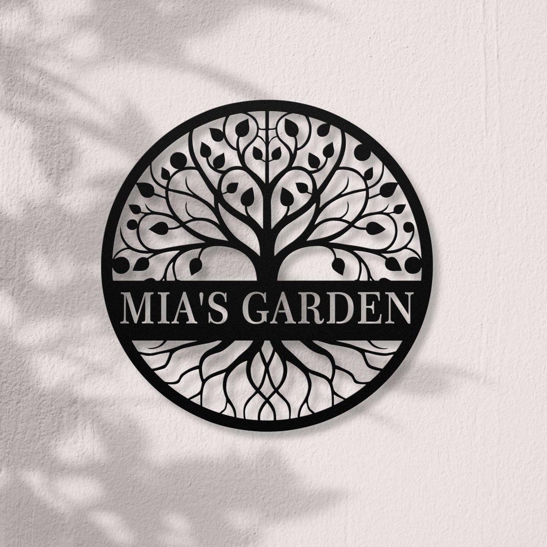 Tree of Life With Personalized Name Metal Art Sign-custom Family Name ...