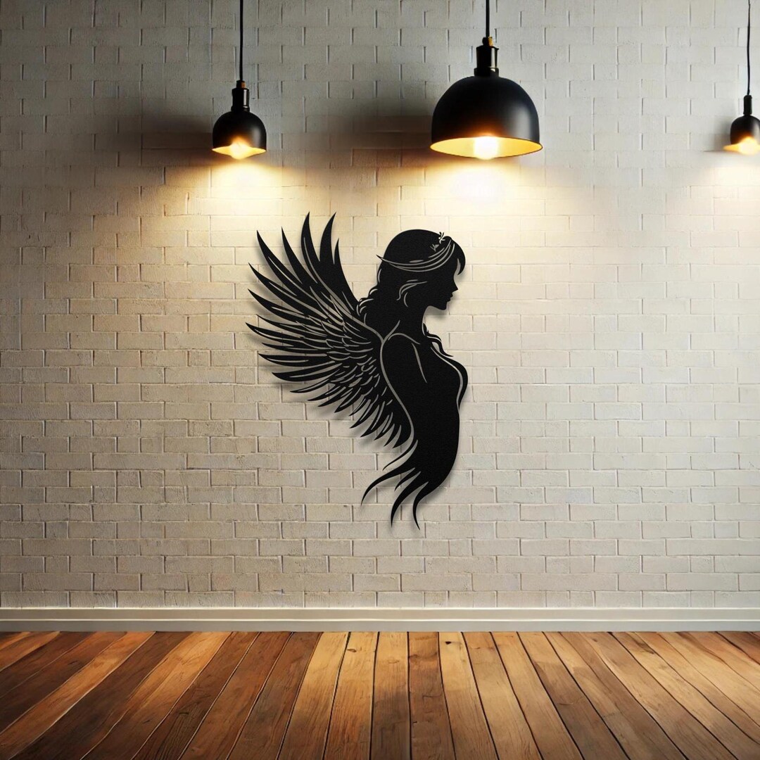 Minimalist Angel Metal Wall Art-spiritual Home Decor-elegant Angel Wall ...