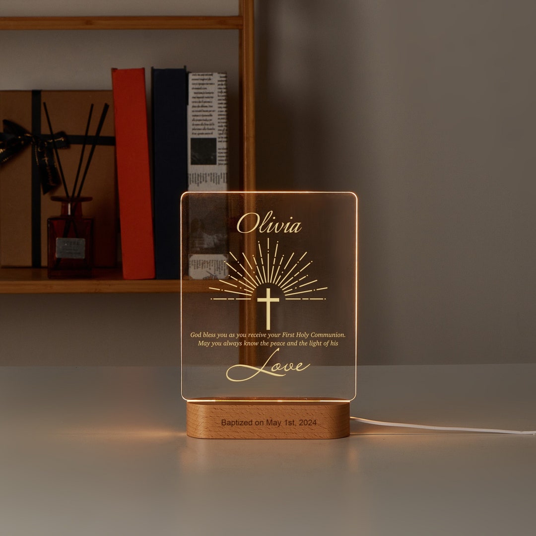 Personalized Name LED Light-first Communion-custom Night Light-home ...