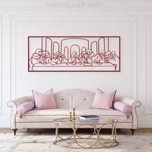 Jesus Last Supper Metal Wall Art Religious Decor Minimalist Christian ...