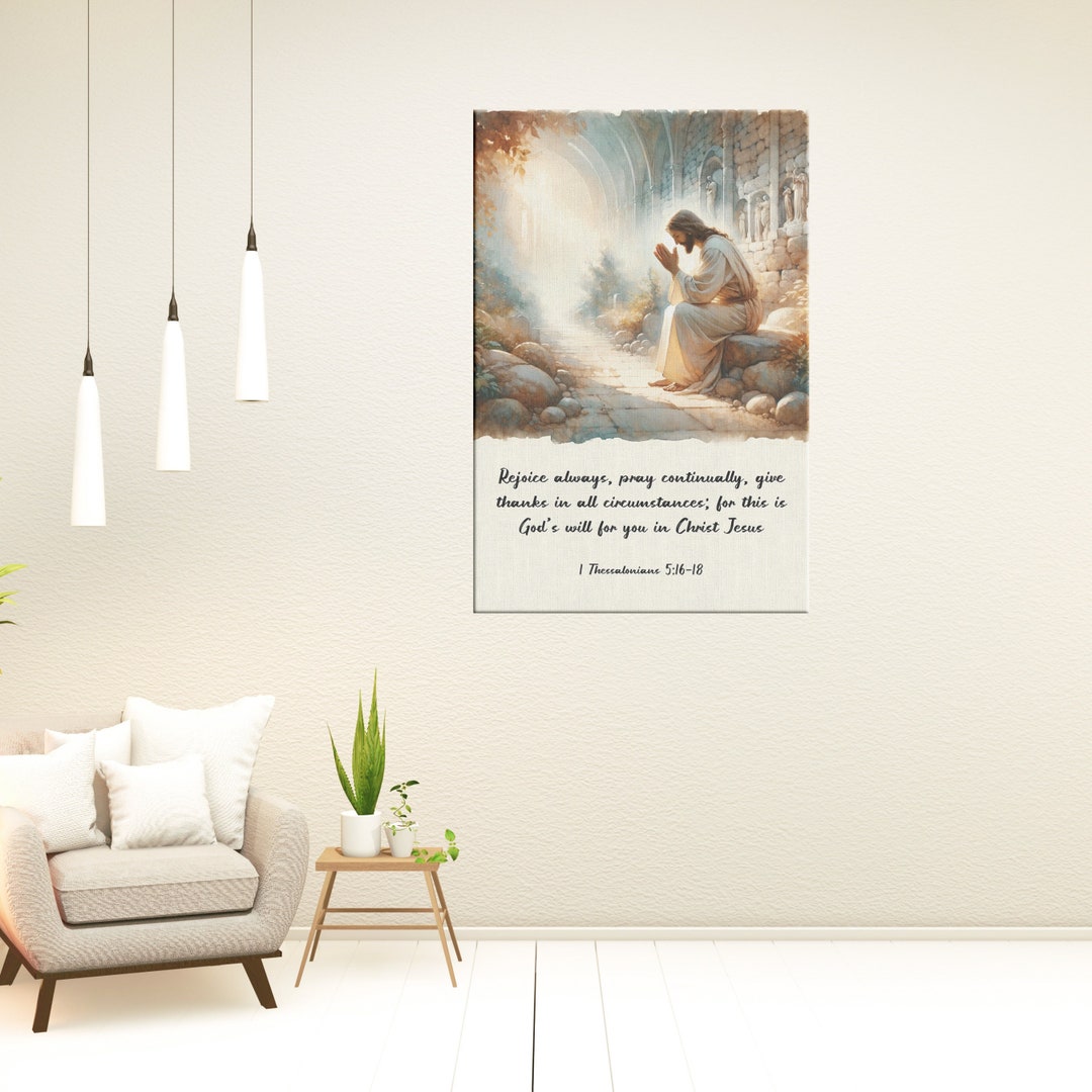 Jesus Canvas Wall Art-personalized Bibleverse-jesus Praying-jesus Love ...