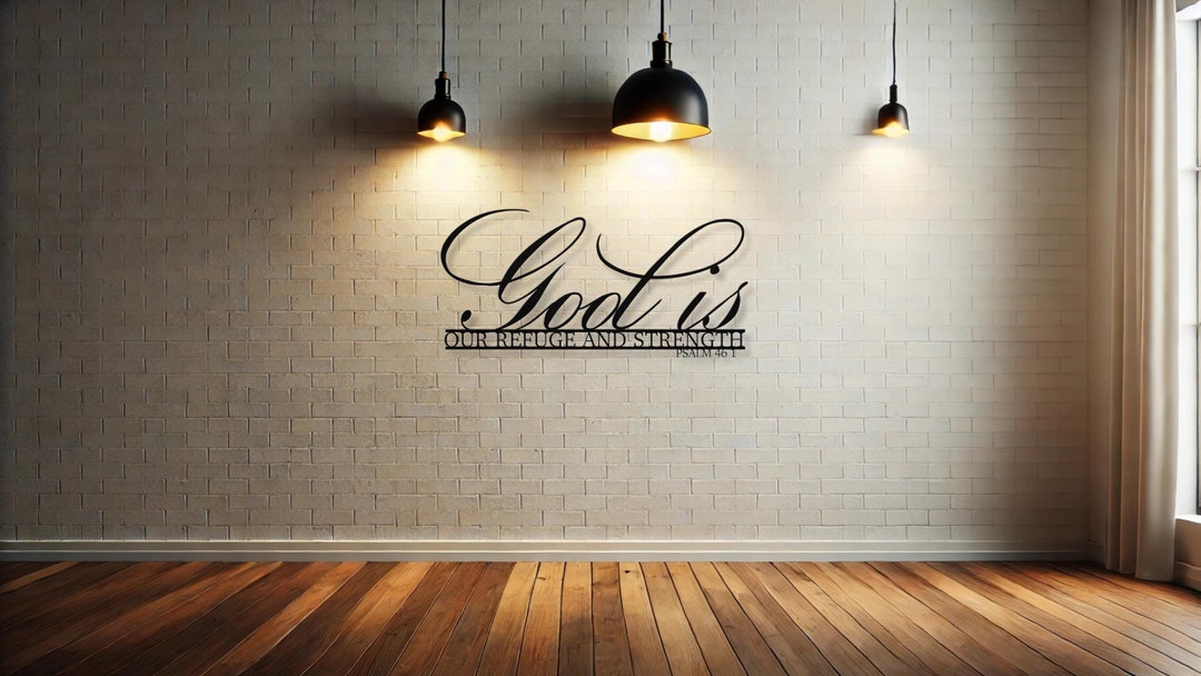 Bible Verse Metal Wall Sign-minimalist Home Decor-god Is-religious ...