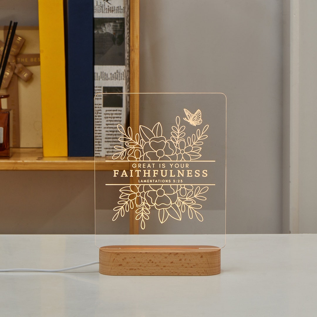 Personalized Bibleverse LED Night Light-faithfulness-custom-homedecor ...