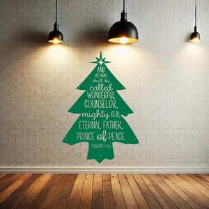 Christian Metal Art-jesus's Name- ISAIAH 9:16-christmas Tree Shape-home ...