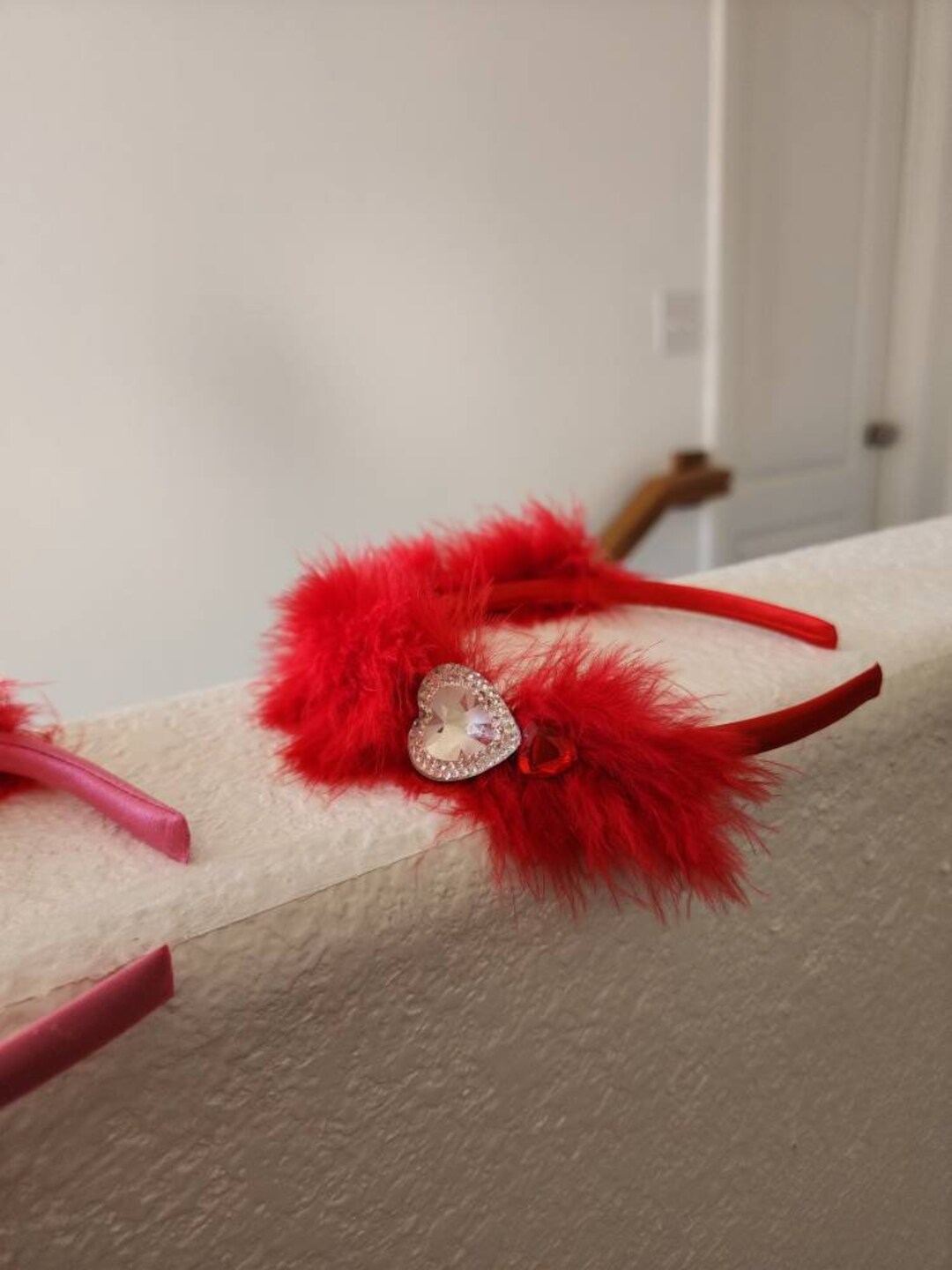 Valentine's Day Headband. Baby Valentine's Day Headband. Feathers and ...