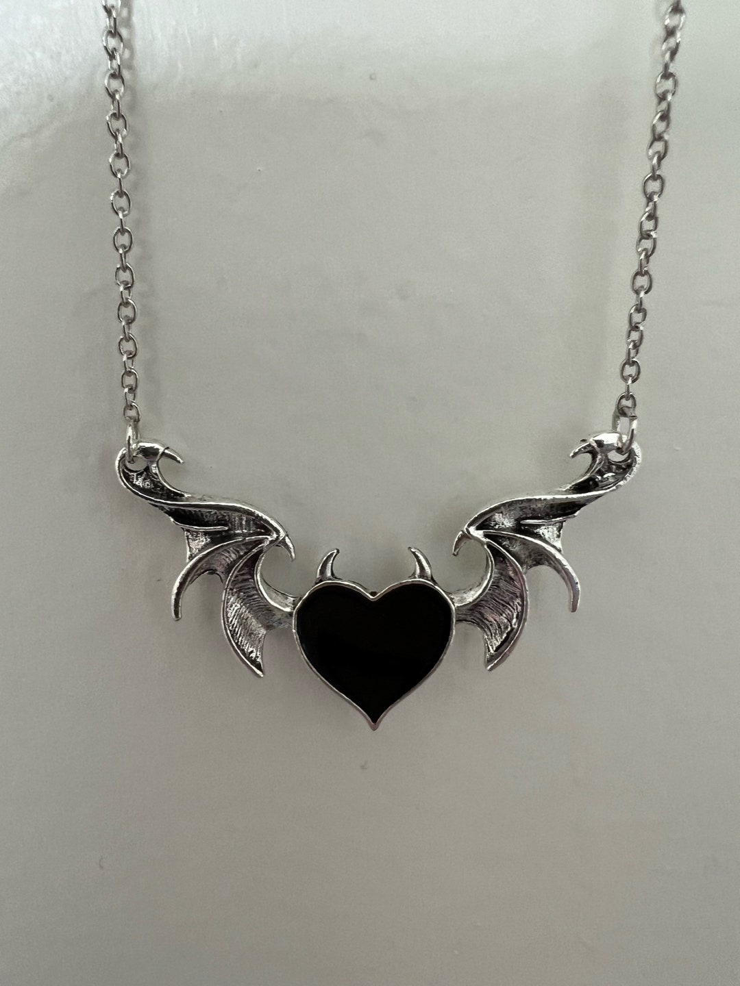 My Beautiful Black Heart Necklace/vampire Necklace/concubine Jewelry ...