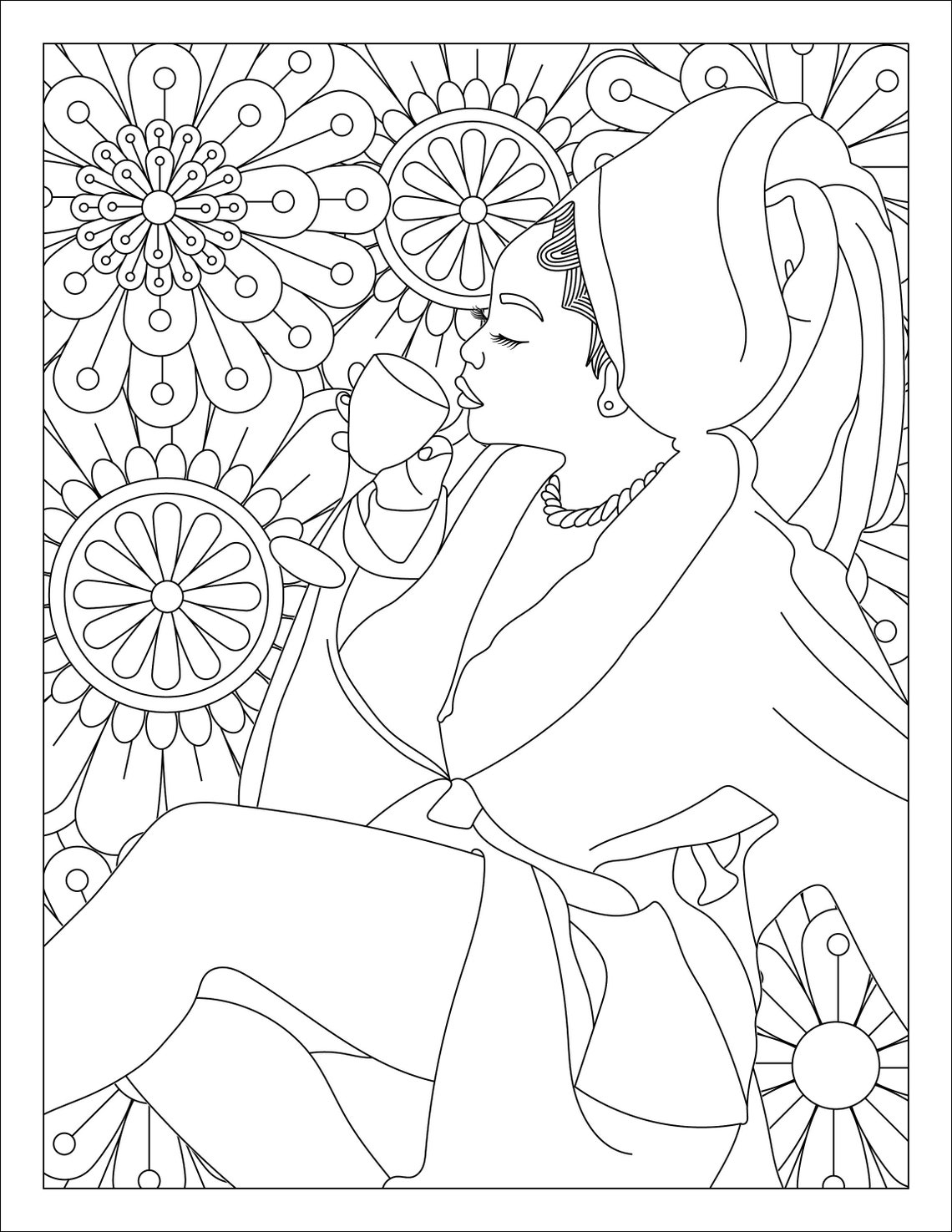 Women in Luxury & Self Care | Set of 10 Coloring Pages | Instant ...