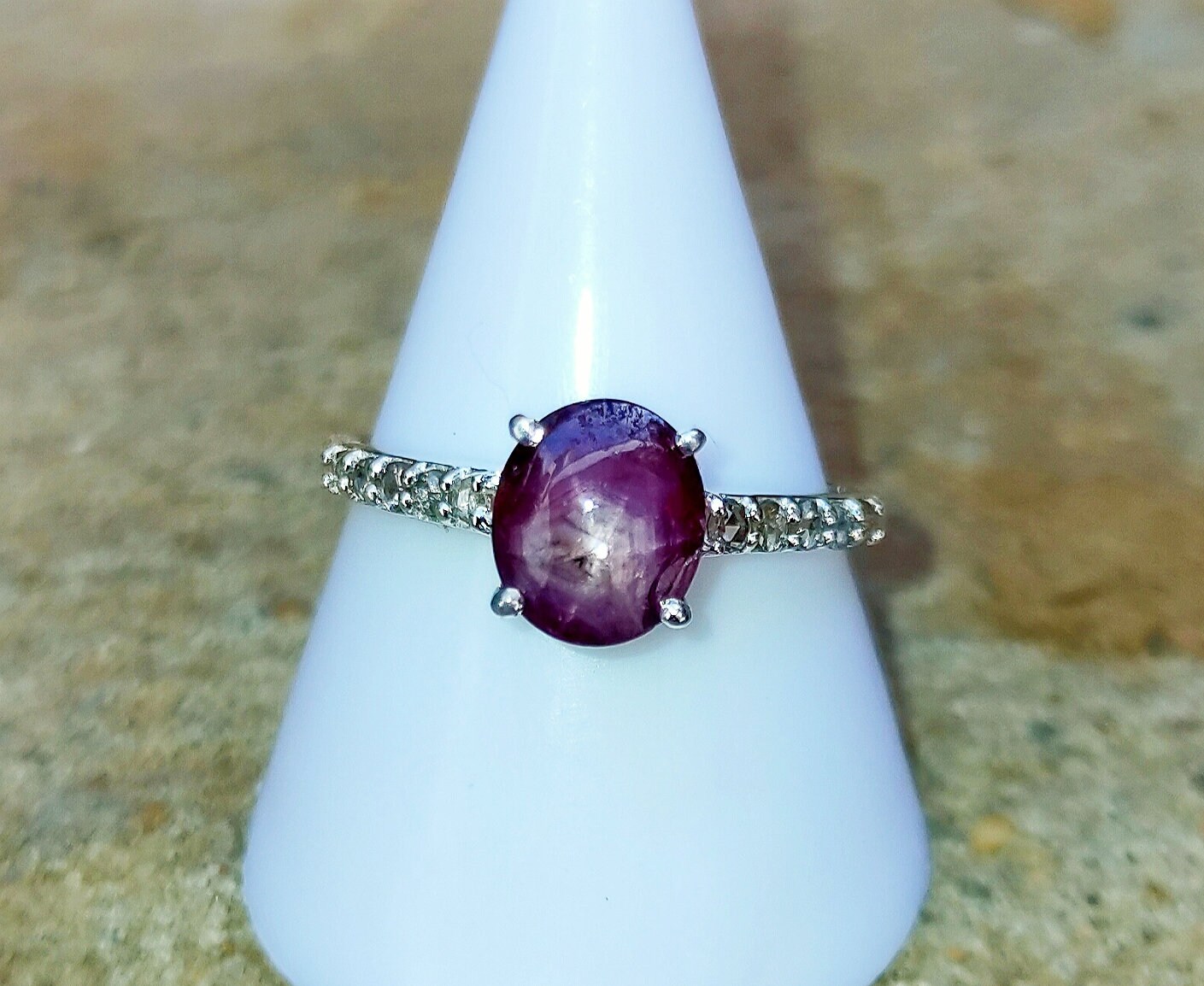 Vintage Star Ruby Silver Ring Diamond Ring Elegant - Etsy