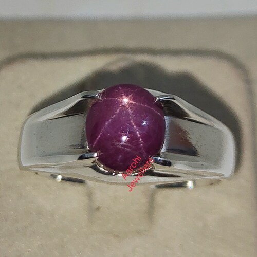 Natural Star Ruby Ring Men's Ring Handmade Ring925 - Etsy