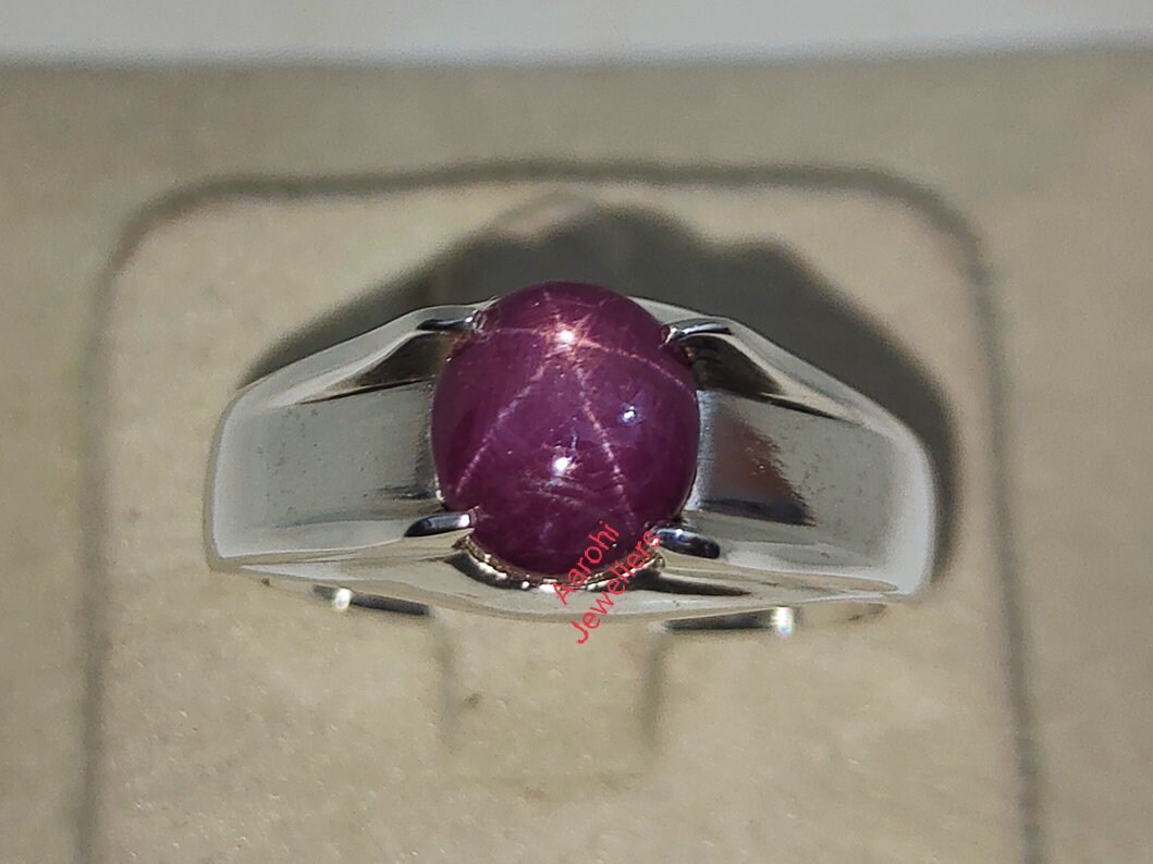 Natural Star Ruby Ring Men's Ring Handmade Ring925 - Etsy
