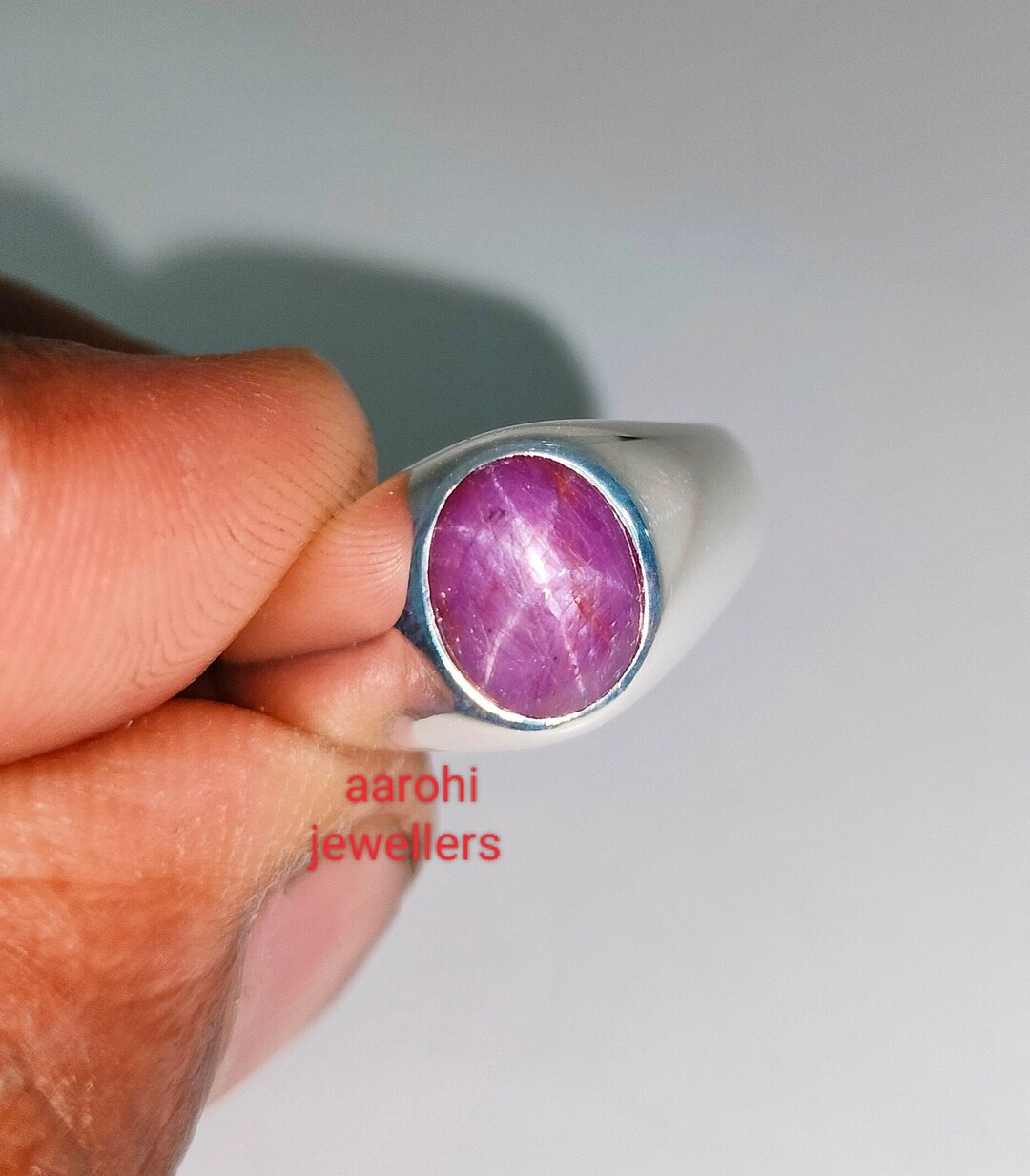 Genuine Star Ruby Men's Ring, Signet Men' Ring, Birthstone Ring ...