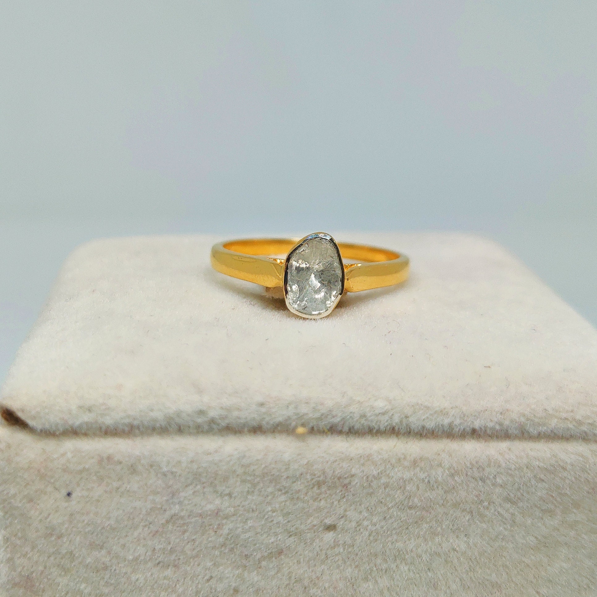 Natural Polki Diamond Ring Engagement Ring 925 Sterling | Etsy