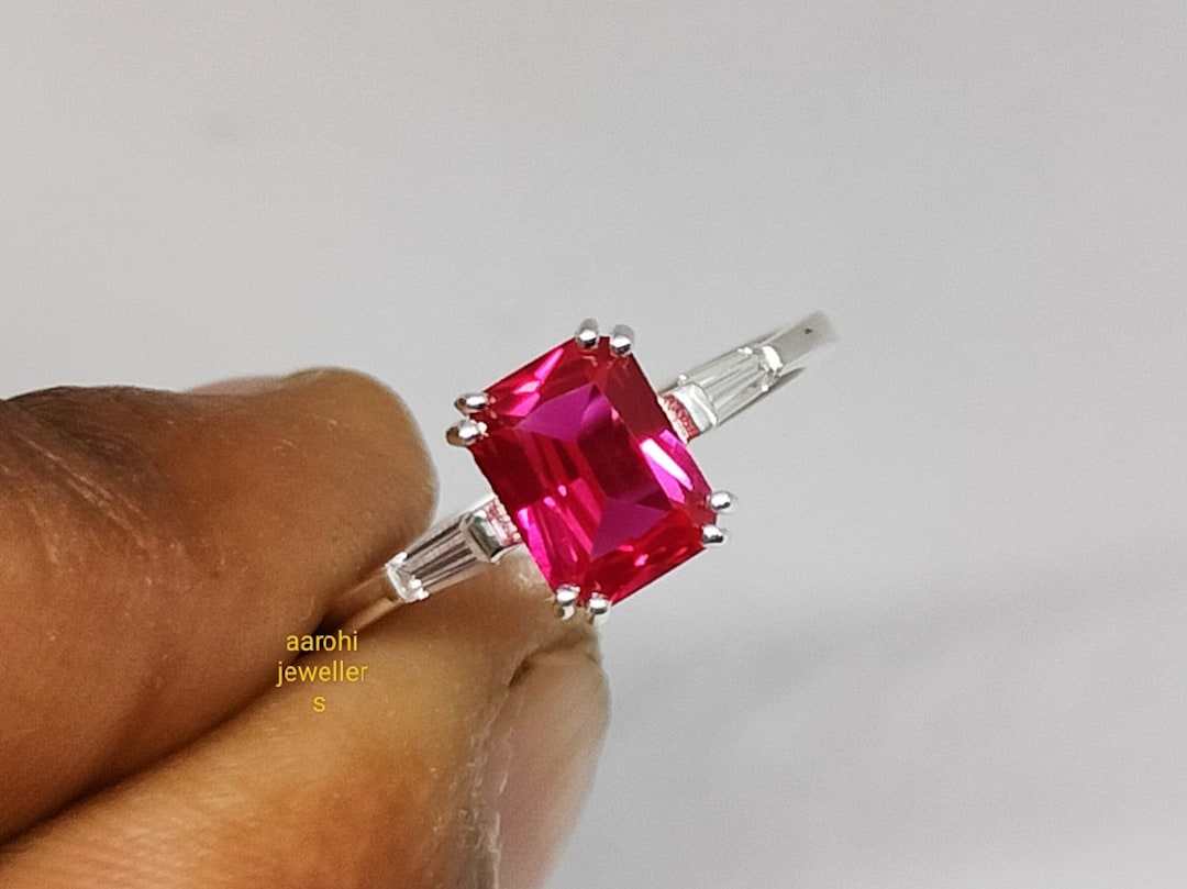 Unique Ruby Ring, Engagement Ring, Stacking Ring, Birthstone Ring, Ruby ...