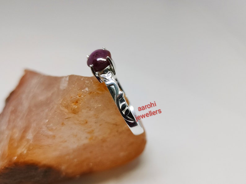 Minimalist Star Ruby Ring: July Birthstone, 925 Sterling Silver - Etsy