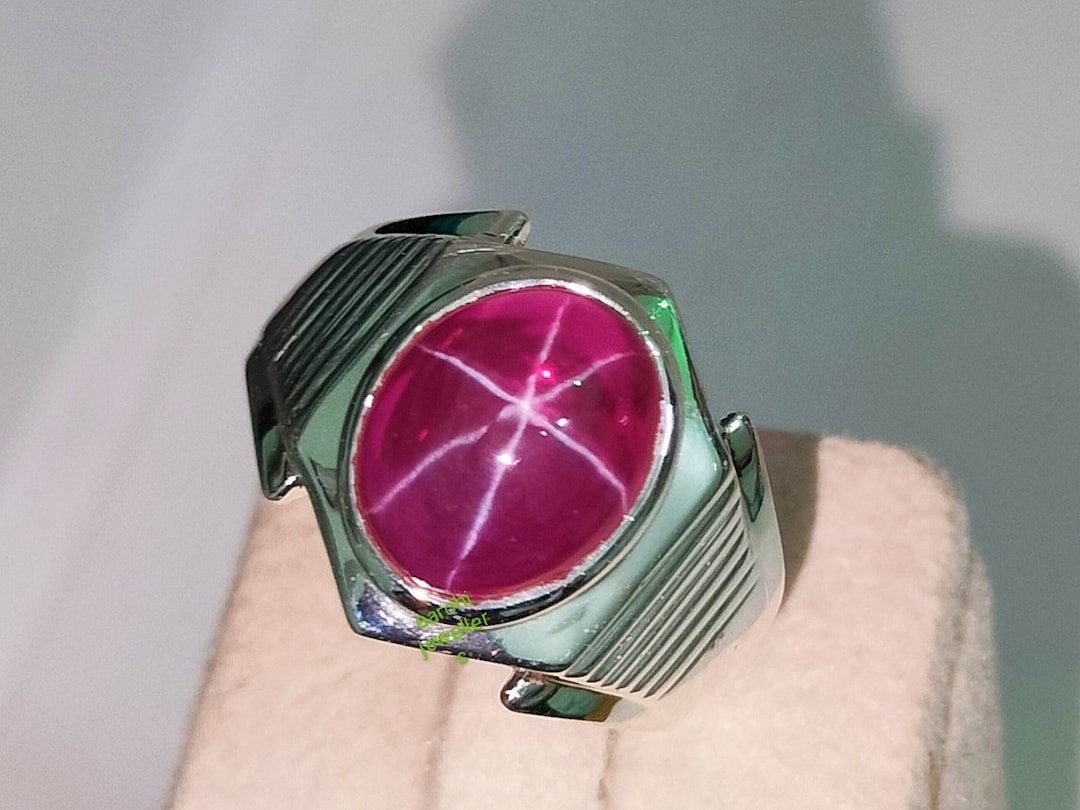 Vintage Star Ruby Men's Signet Ring: 925 Sterling Silver - Etsy