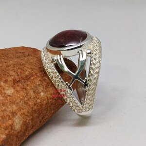Vintage Natural Star Ruby Men's Ring, Men Ruby Star Ring,925 Sterling ...