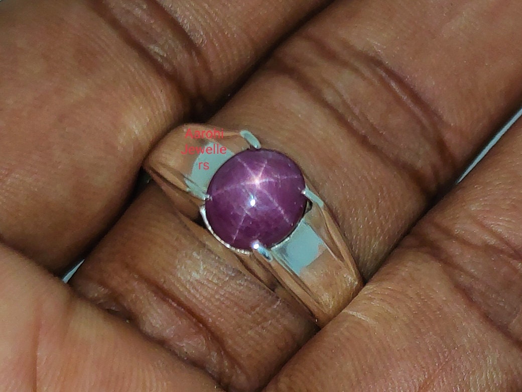 Natural Star Ruby Ring Men's Ring Handmade Ring925 - Etsy