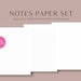 Notes Paper Set | Personal Wide Printable Insert Pdf | Simple Layout ...