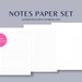 Notes Paper Set | A5 Printable Insert Pdf | Blank Line, Grid, Dot ...