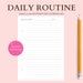Daily Routine Planner | A4&US Letter Undated Printable Insert | Habit ...