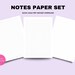 Notes Paper Set | A4&US Letter Printable Pages Pdf | Blank Line, Grid ...