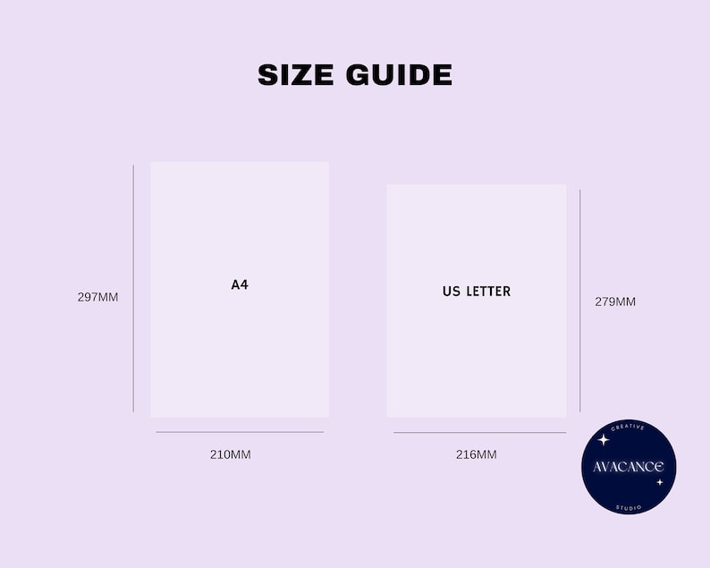 Notes Paper Set | A4&US Letter Printable Pages Pdf | Blank Line, Grid ...