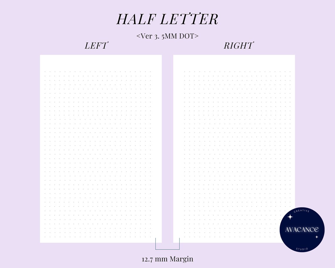 Notes Paper Set | Half Letter Printable Pages Pdf | Blank Line, Grid ...