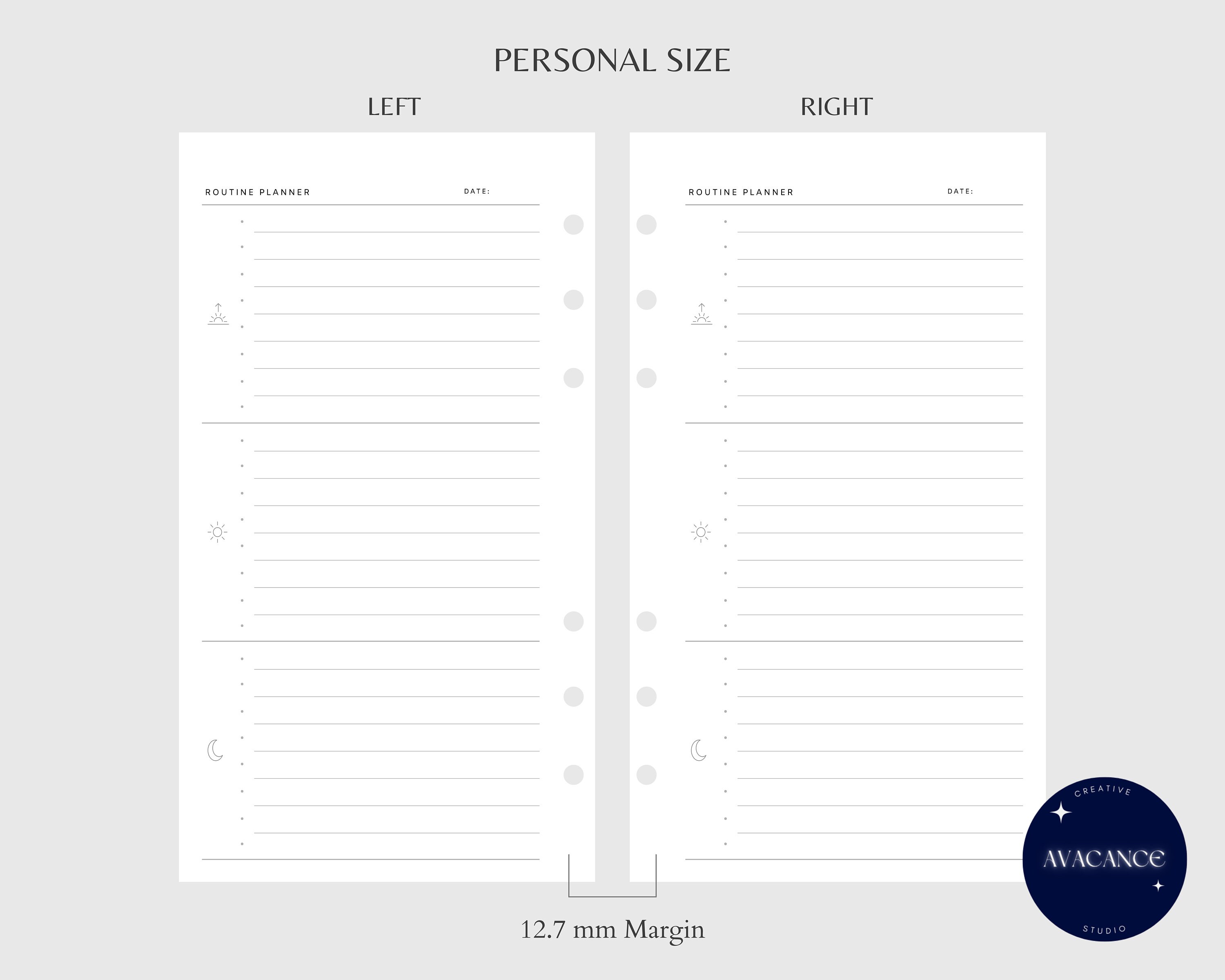 Daily Routine Planner | Personal 2 Page Undated Printable Insert ...