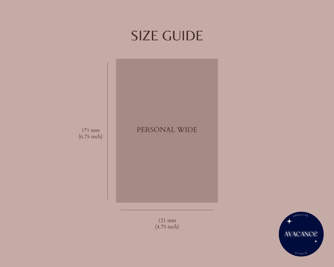 Weekly Planner | Personal Wide Undated Printable Insert | 2 Page Simple ...