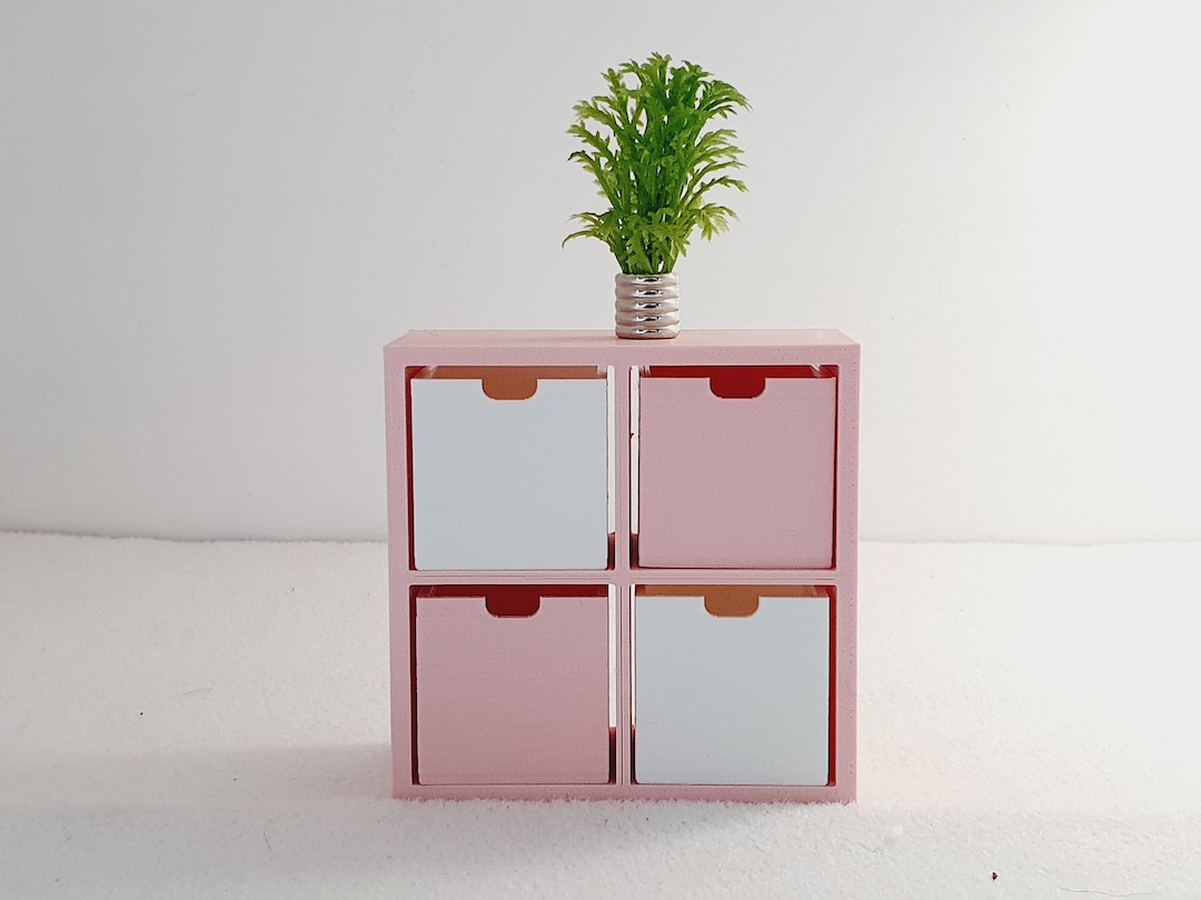 Dolls House 4x Cube Storage Unit With 4 Boxes, Choice of Colours, 1 ...