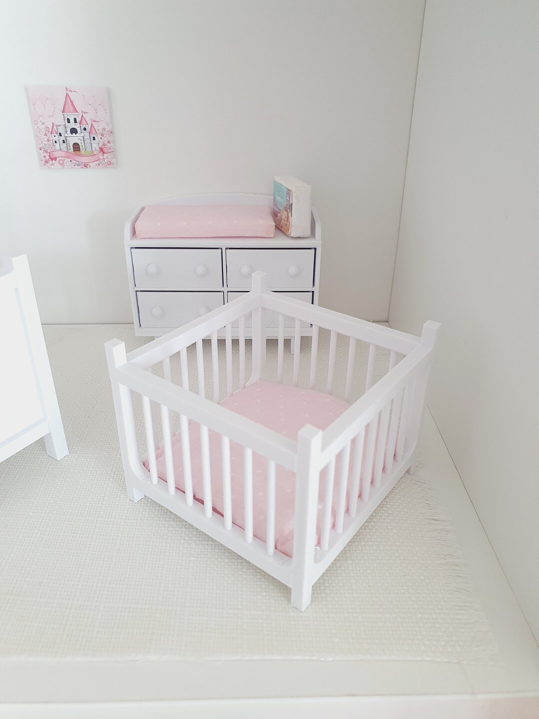 Dolls House Miniature Playpen, 1:12 Scale, Pink, Blue or White - Etsy