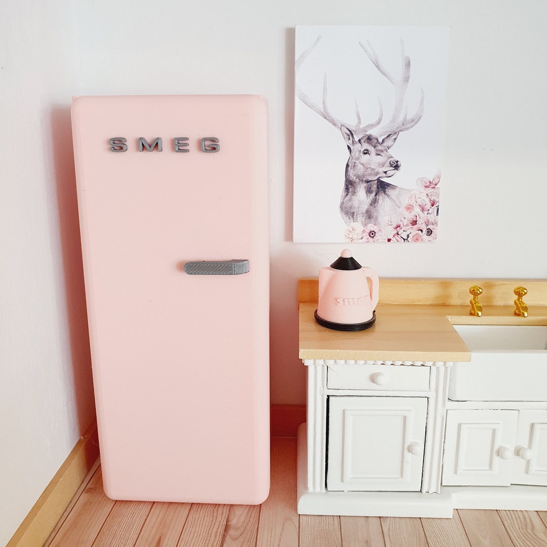 Dolls House Modern Kitchen Pink SMEG Fridge, 1:12th Scale, Miniature ...