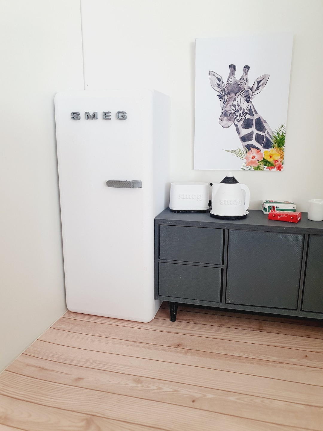 Dolls House Modern Kitchen SMEG Fridge, Choice of Colours, 1:12th Scale ...