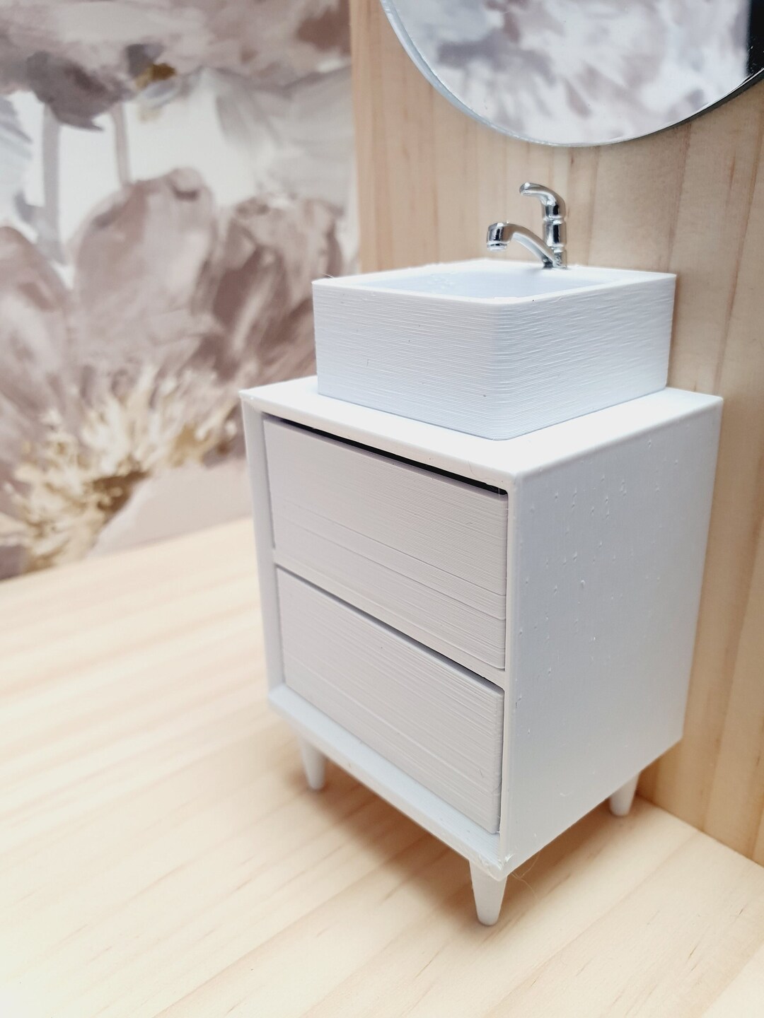 Dolls House Modern Bathroom Vanity With White Sink, 1:12 Scale - Etsy