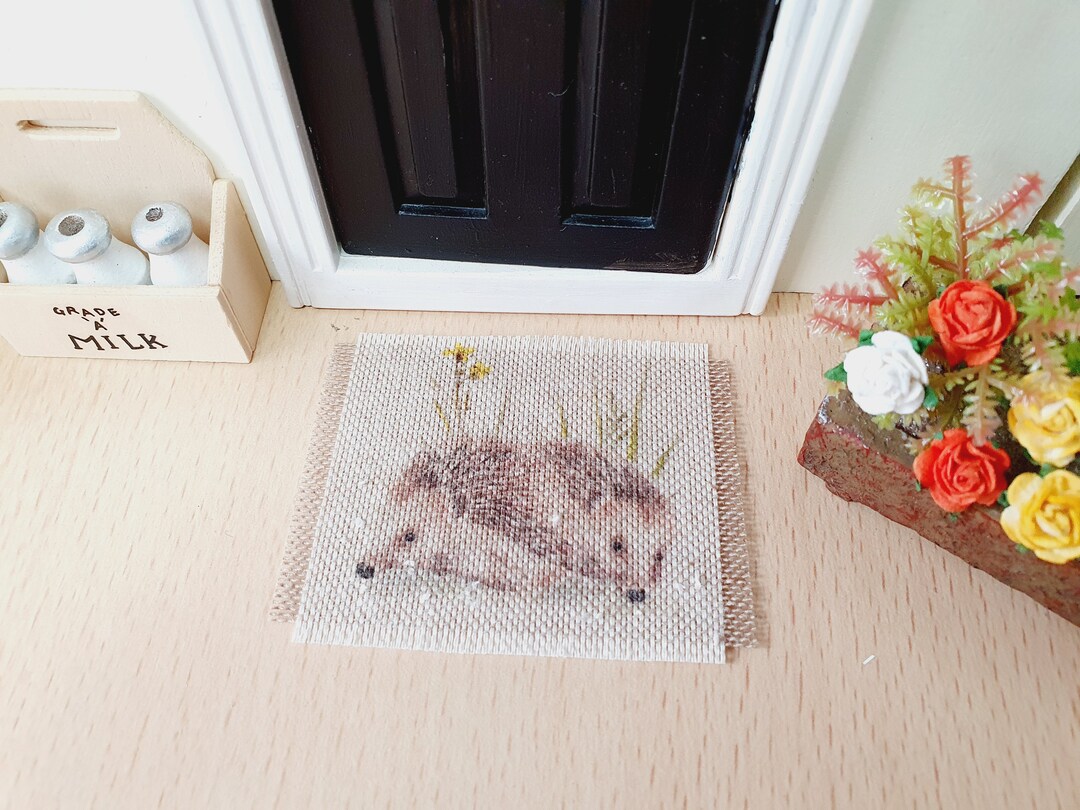 Dolls House Cute Fabric Door Mat Hedgehogs 1:12th Scale, Miniature - Etsy