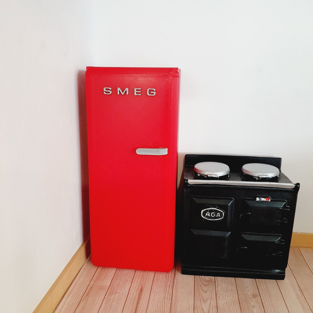 Dolls House Modern Kitchen Red SMEG Fridge, 1:12th Scale, Miniature ...