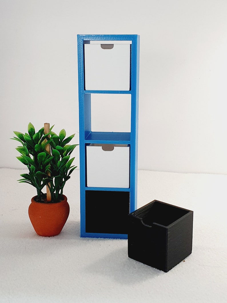 Dollhouse Modern Cube Storage Unit With Boxes, 1:12 Scale - Etsy UK
