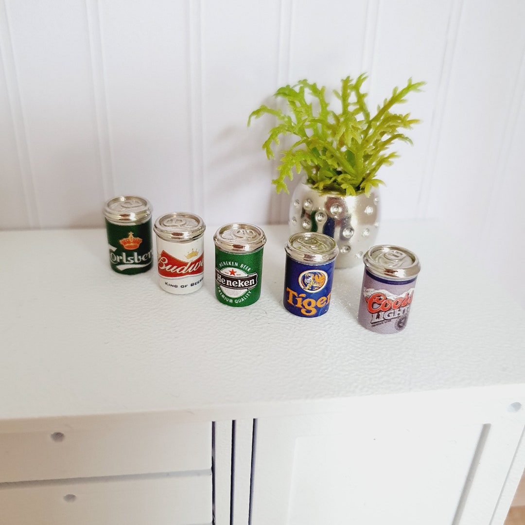 Dolls House Miniature Lager/ Beer Cans, Set of 5, 12th Scale, Mini Cans ...
