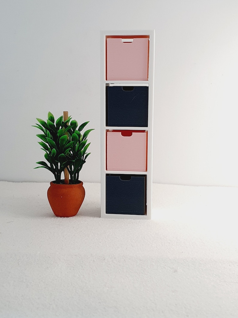 Dollhouse Modern Cube Storage Unit With Boxes, 1:12 Scale - Etsy UK
