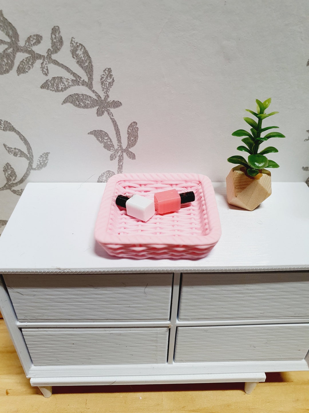 Dolls House Modern Rattan Tray, Choice of Colours, 12th Scale ...