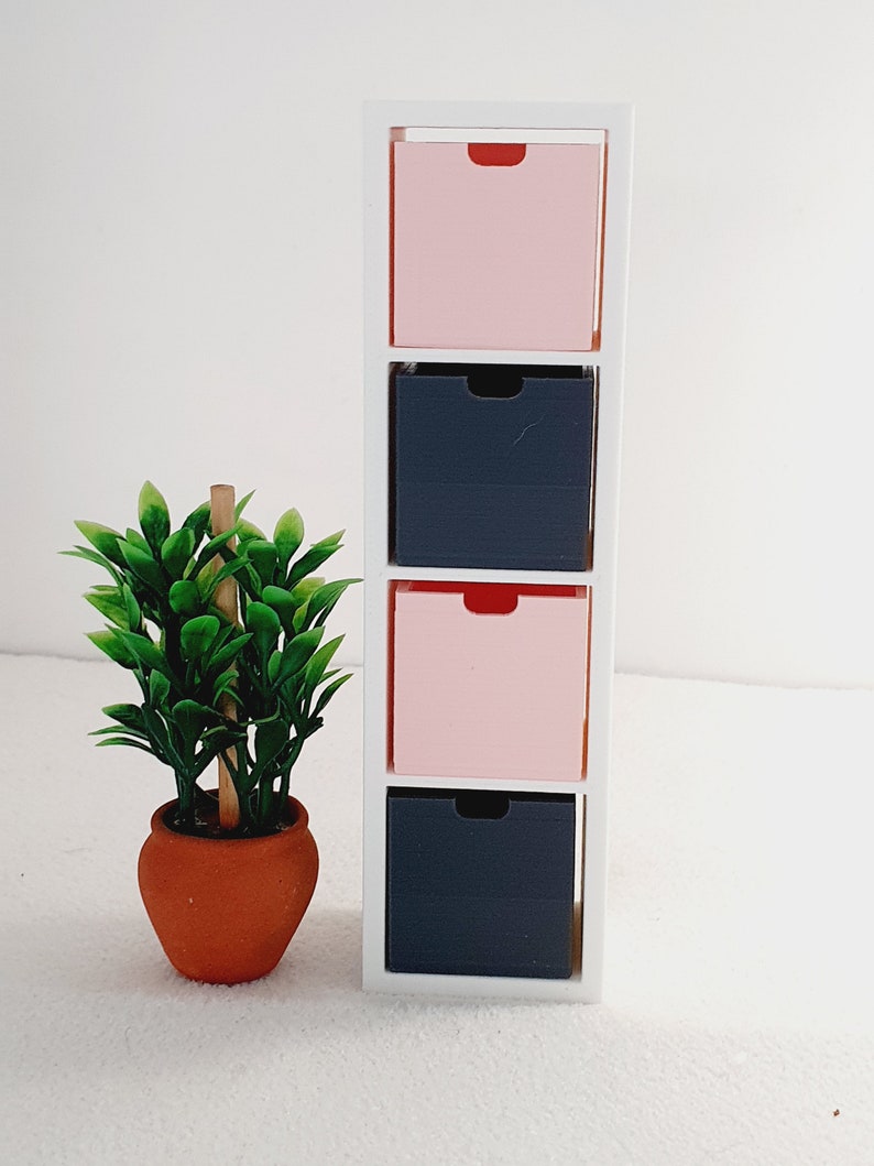 Dollhouse Modern Cube Storage Unit With Boxes, 1:12 Scale - Etsy UK