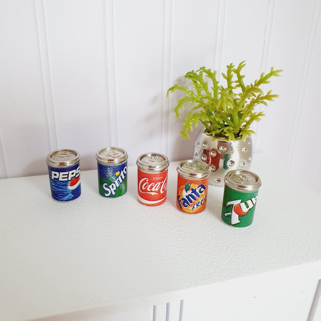 Dolls House Miniature Soda Cans, Set of 5, 12th Scale, Mini Cans of ...