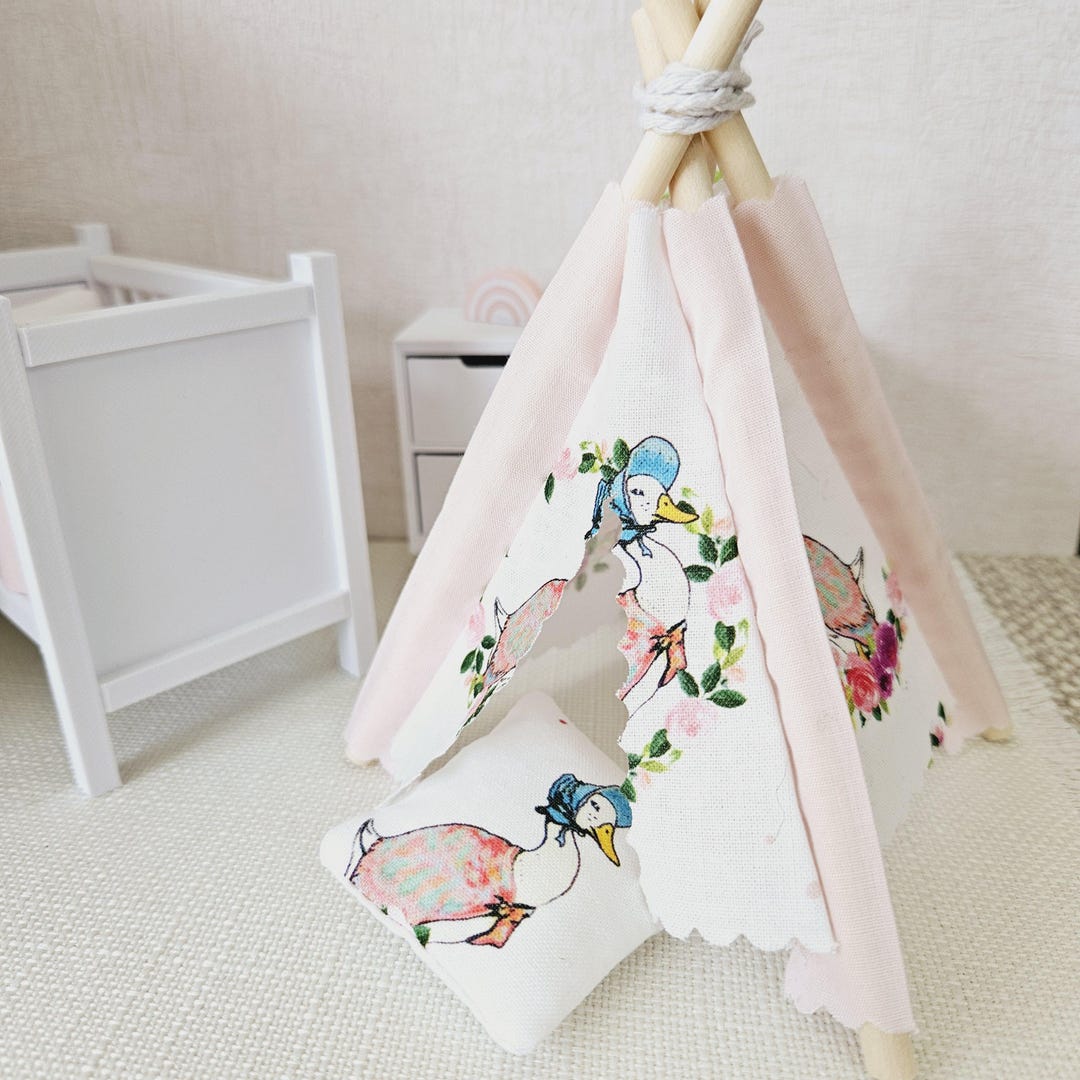 Dolls House Cute Jemima Puddleduck Teepee / Tent & Floor Cushion, 12th ...